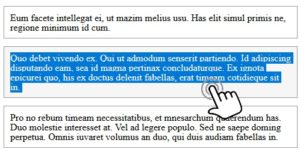 Select Div Content Text With One Mouse Click - JavaScript